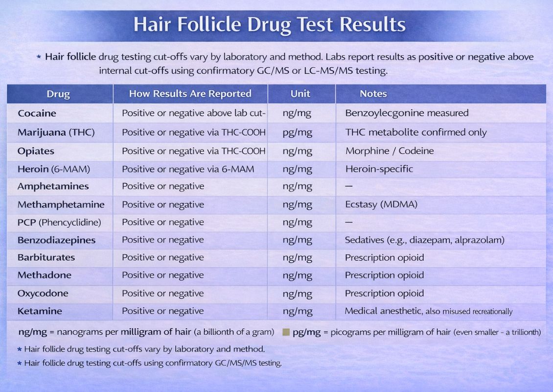Hair Follicle Drug Test Results: Levels, Cut-Offs & What They Mean - Dr ...